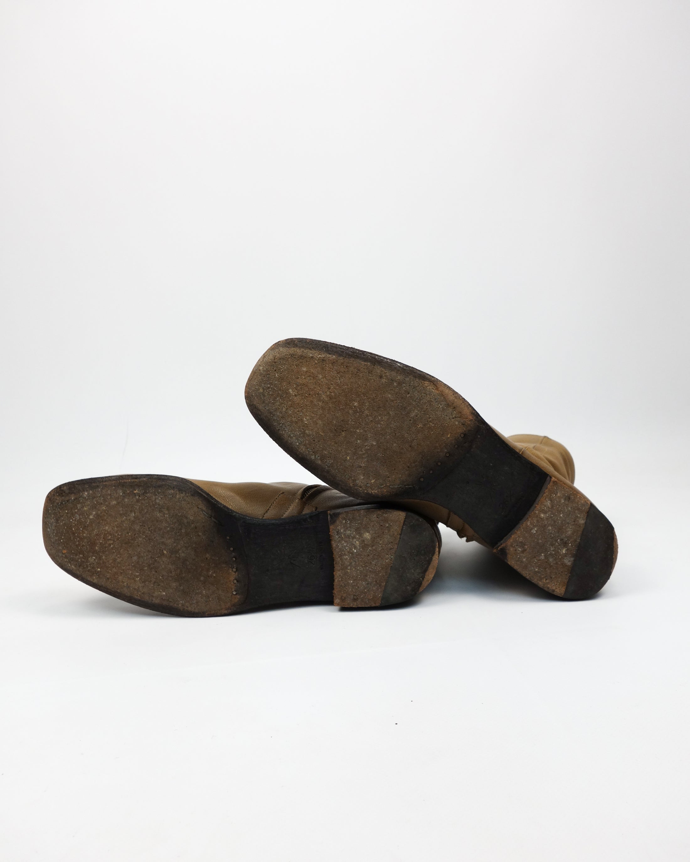 MIHARA YASUHIRO LEATHER CAMEL BOOTS 1990’S – Vintage TTS