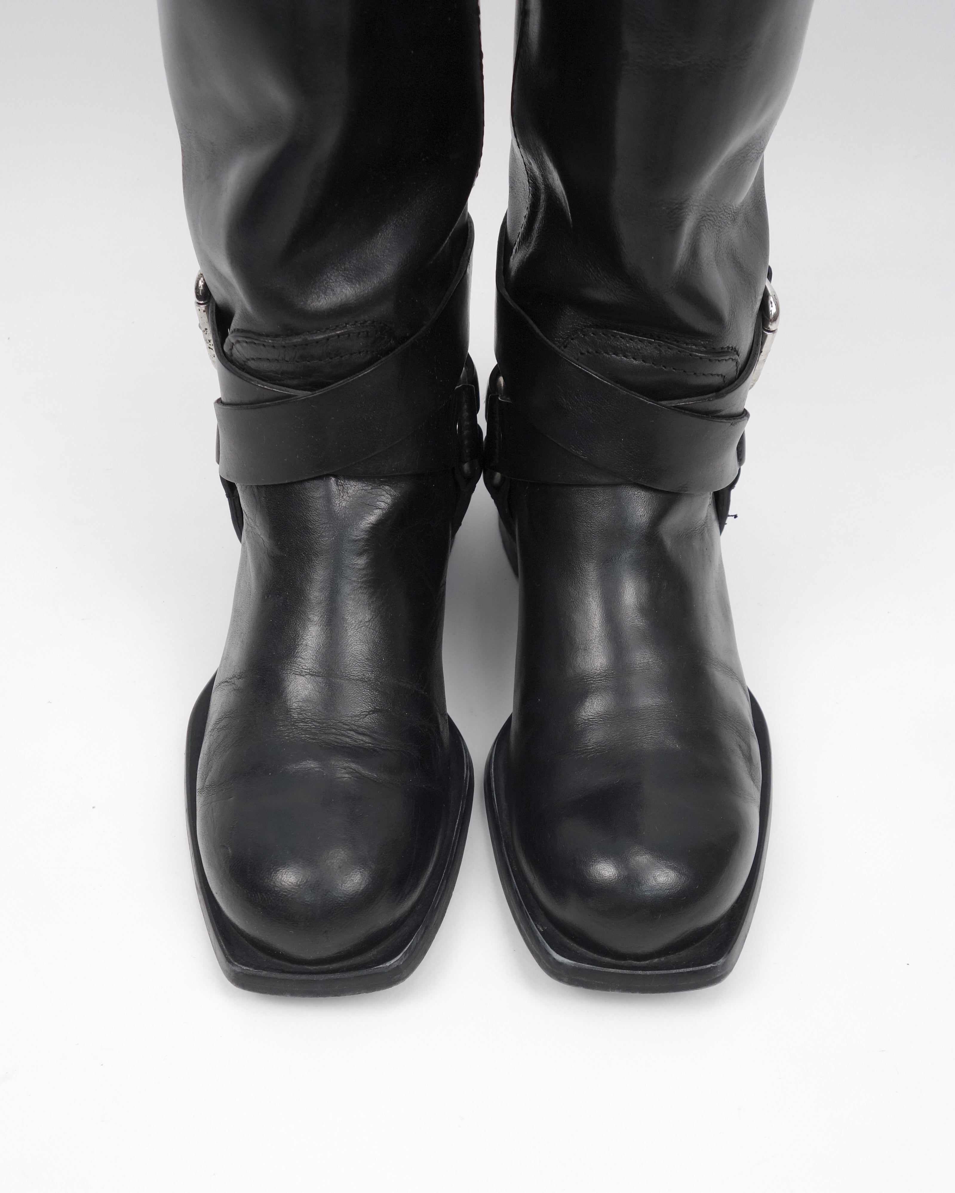 Diesel Belted High Leather Boots 2000’S – Vintage TTS